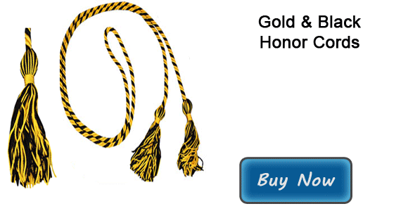 Sleek Gold And Black Graduation Cords
