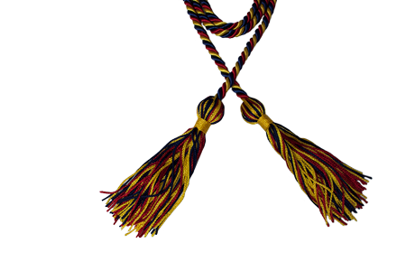 Gold, Red, and Navy Blue Graduation Cords
