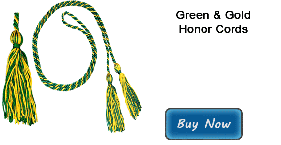 Classy Green And Gold Graduation Cords