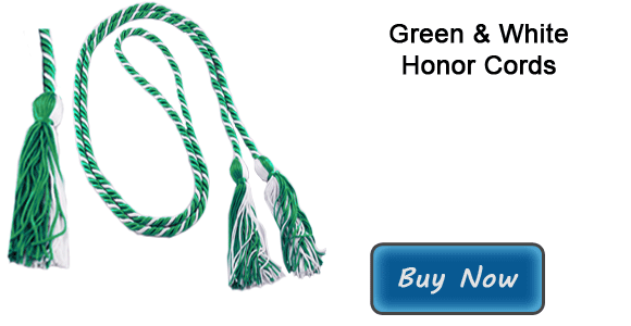 Graduation Cords In Green And White