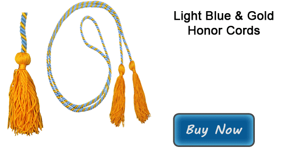 Classy Graduation Cords In Light Blue And Gold