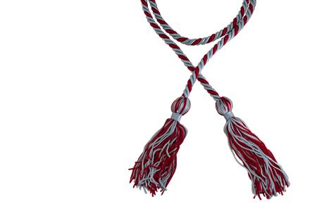 Light Blue and Red Graduation Cords