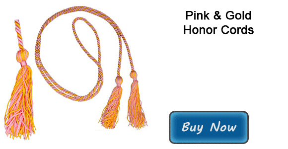 Beautiful Pink And Gold Graduation Cords