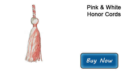 Attractive Pink And White Graduation Cords