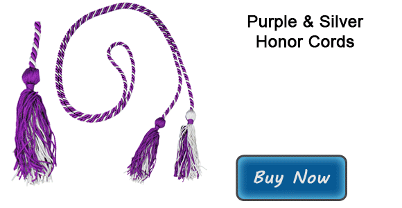 Prestigious Graduation Cords In Purple And Silver