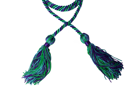 Purple, Teal, and Kelly Green Graduation Cords