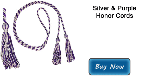 Elegant Graduation Cords In Silver And Purple