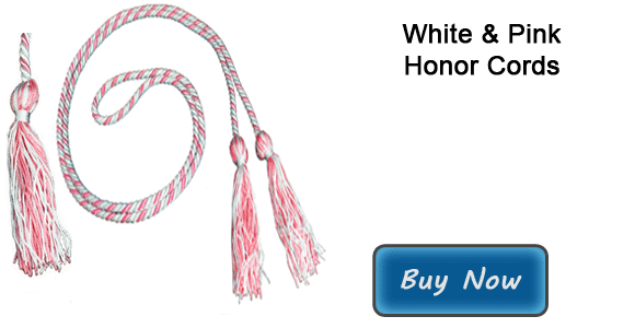 Fashionable Graduation Cords In White And Pink