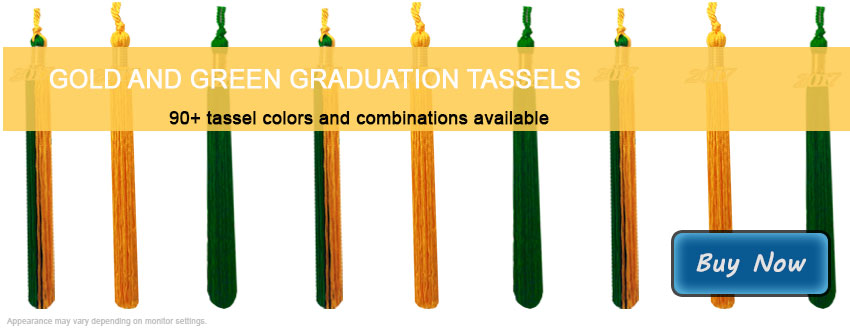 Gold and Green Graduation Tassels from Honors Graduation